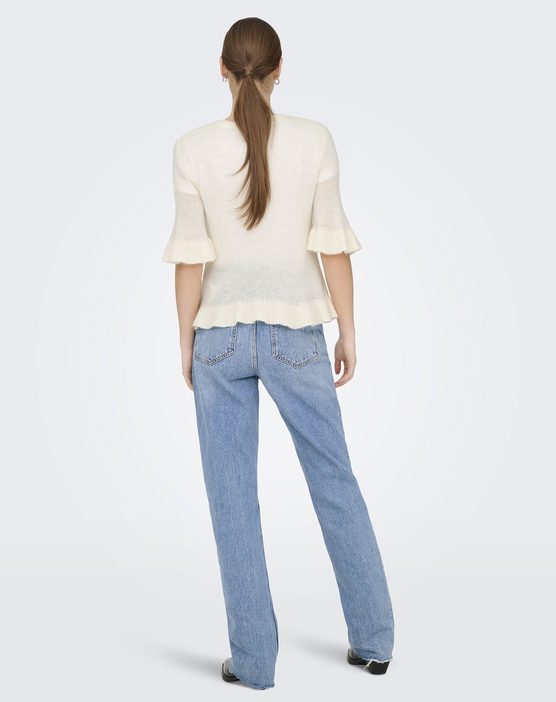 Only - ONLElla SS Frill O-Neck Srik