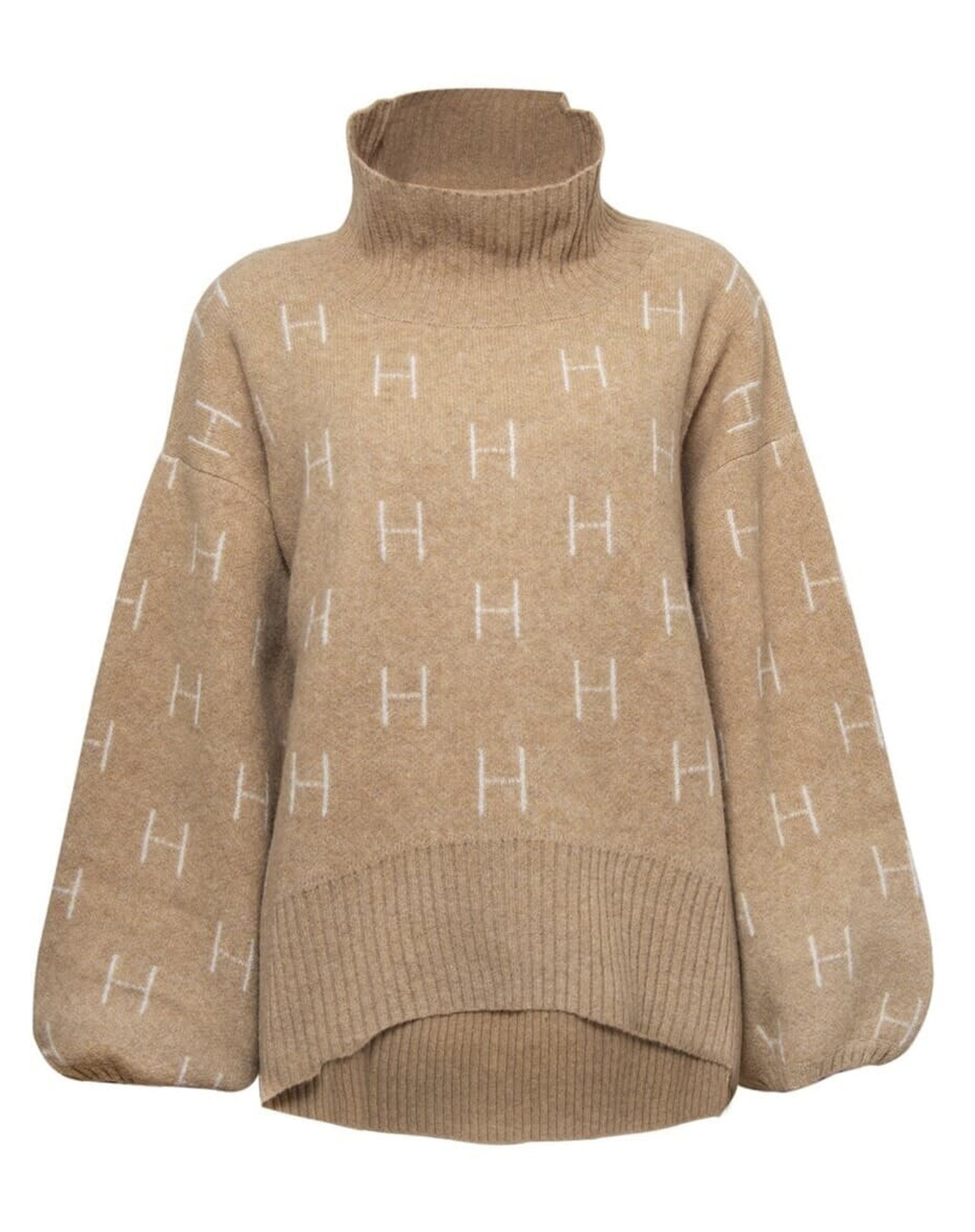 HÉST Fam Genser Strik - Kort i Sand til Kvinder - byKalstrup